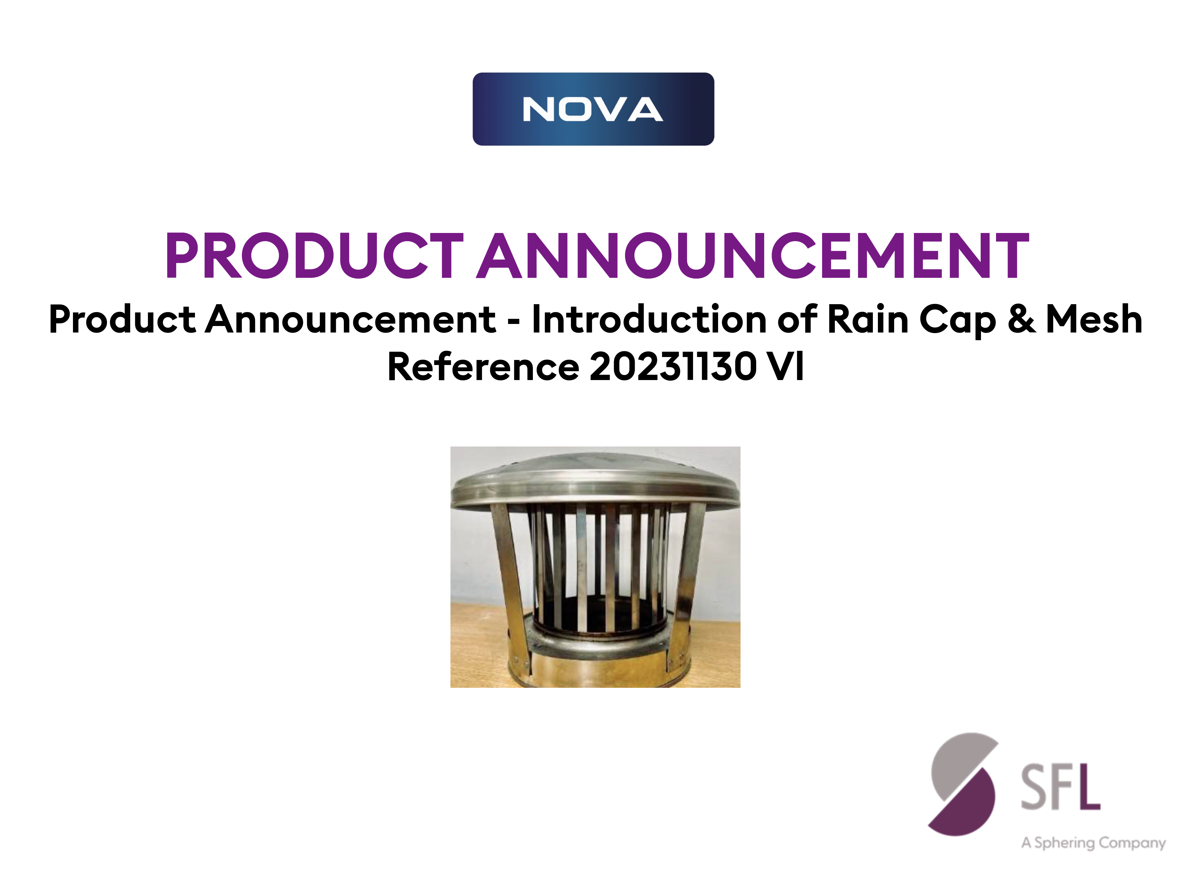 Rain Cap & Mesh for Nova Products | SFL Flues & Chimneys